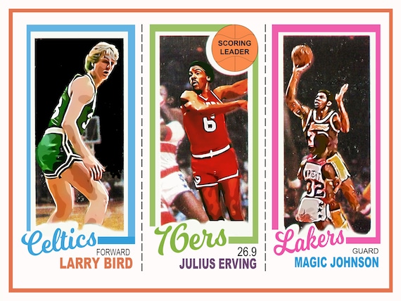 Larry Bird Julius Irving Magic Johnson 18x24 | Etsy