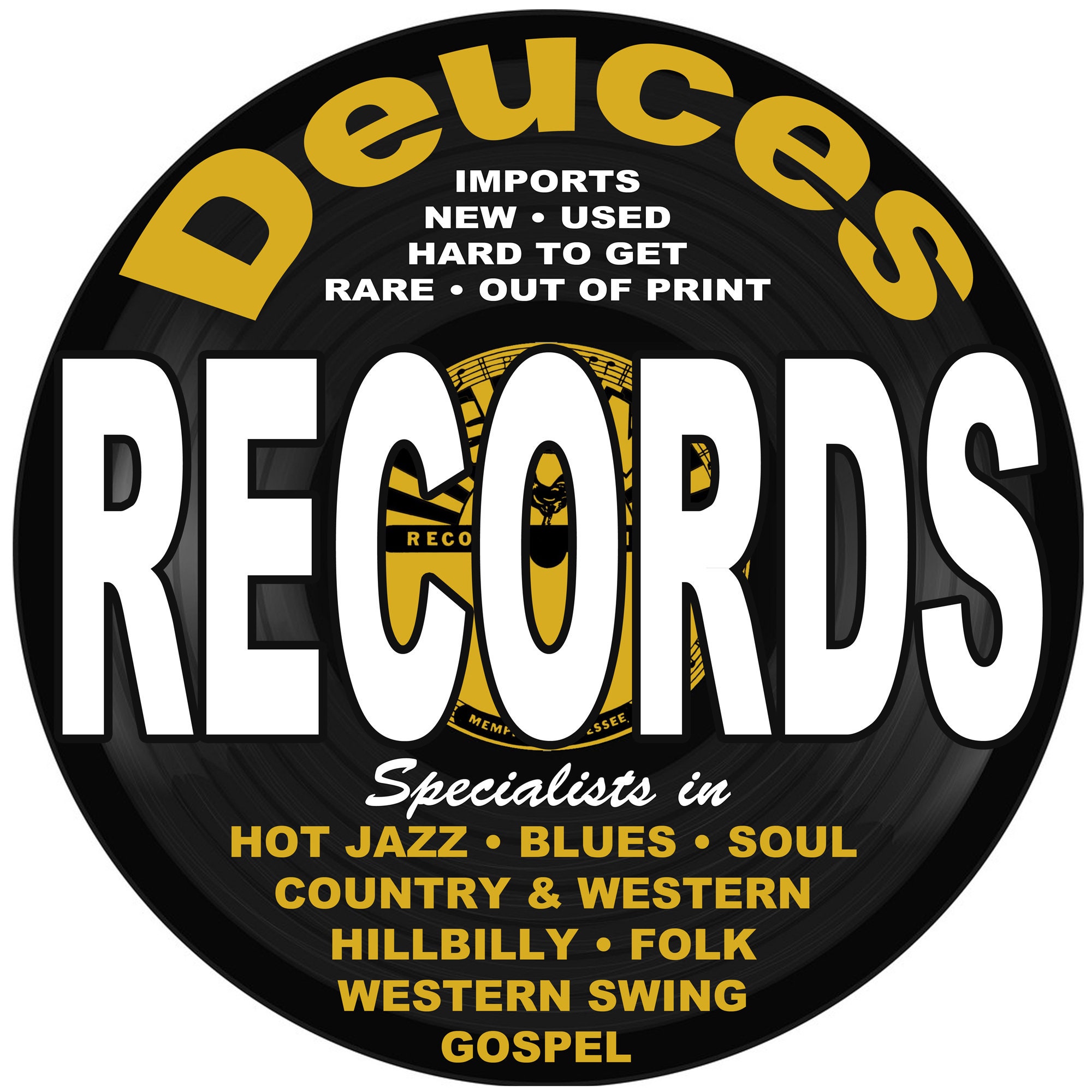 16x16 Round Cut Record Store Sign Full - Etsy