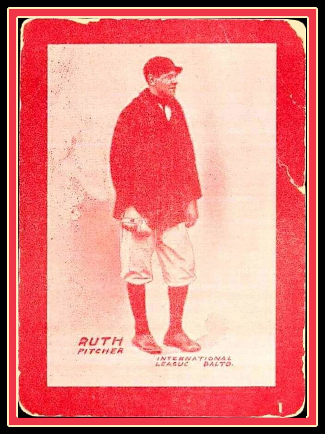 Babe Ruth 1914 Red Baseball Card 18"x24" Poster - Etsy