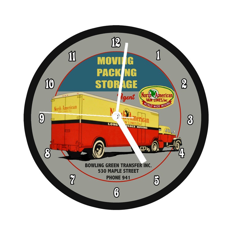 North American Van Lines 8" Round Reproduction Vintage Ad Plastic ...