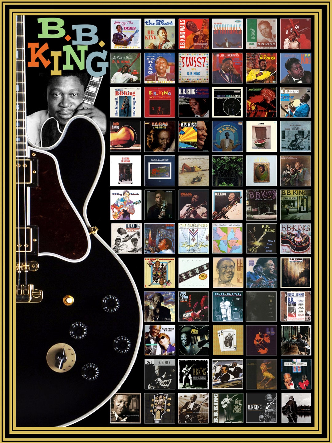 B.B. King LP Cover Poster - Etsy