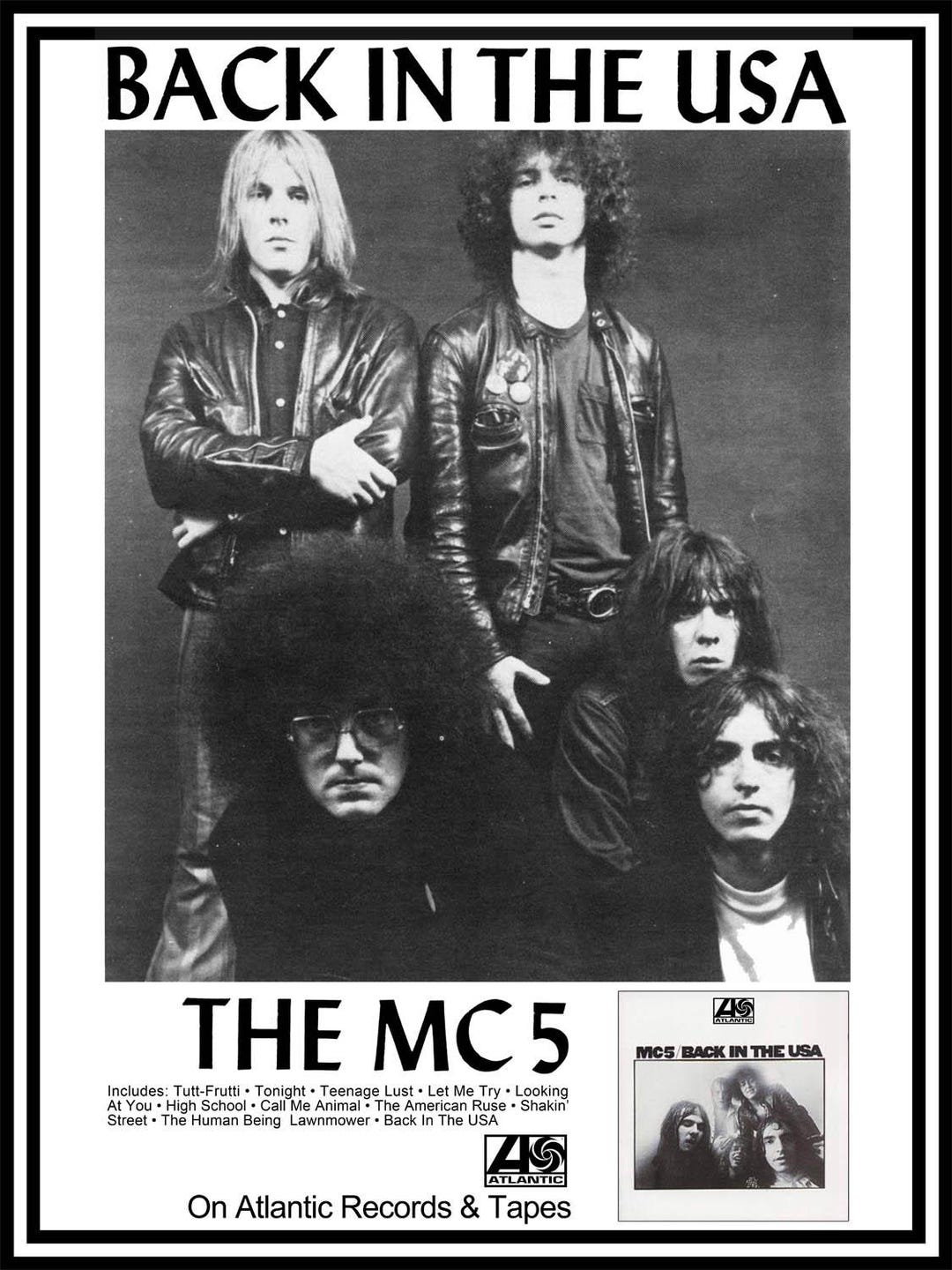 MC5 Wayne Kramer 18"x24" Back in the USA Repro AD Detroit Rock N Roll ...