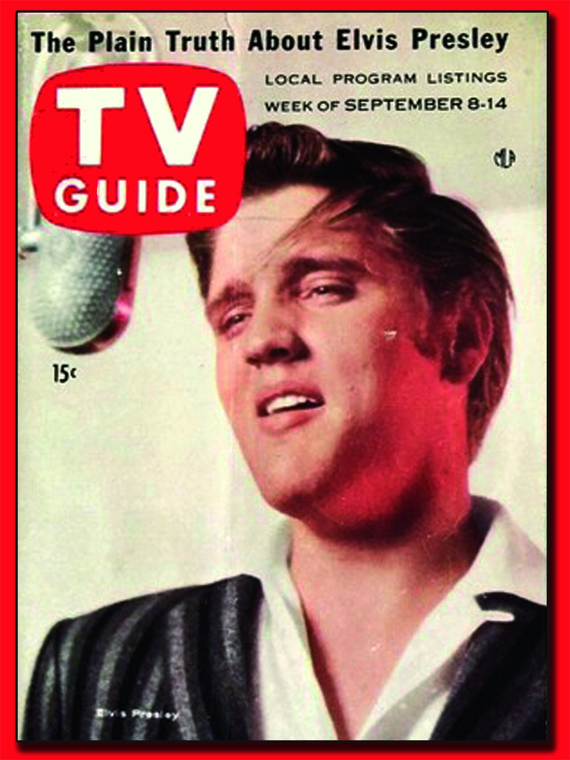 Elvis Presley 18x24 TV Guide Cover Sept. 8-14, 1956 - Etsy