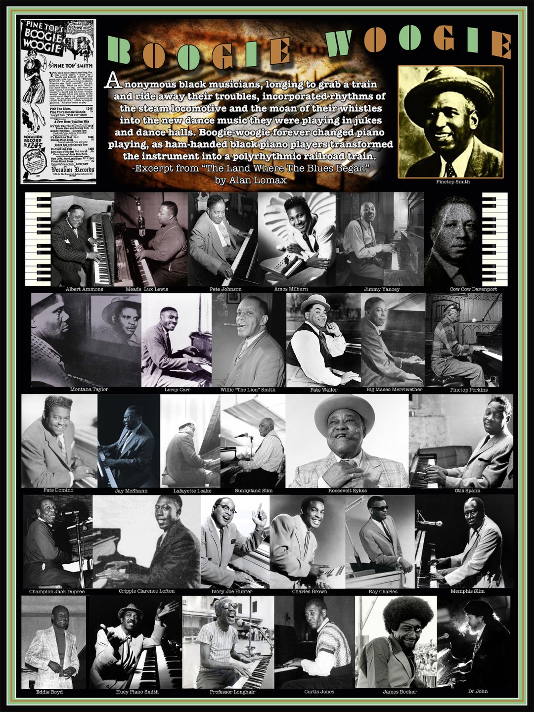 Boogie Woogie Albert Ammons, Pete Johnson, Ray Charles, Fats Waller ...