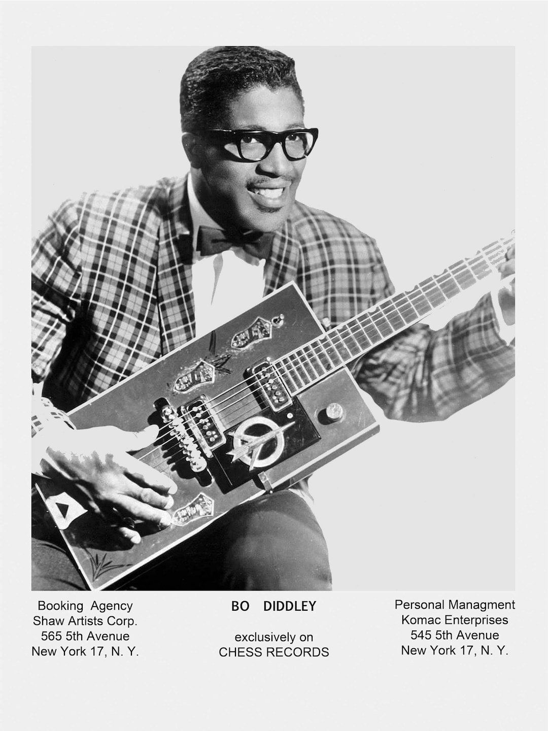 Bo Diddley Promo Photo 18"x24" Reproduction Poster. Ellis Mcdaniel ...