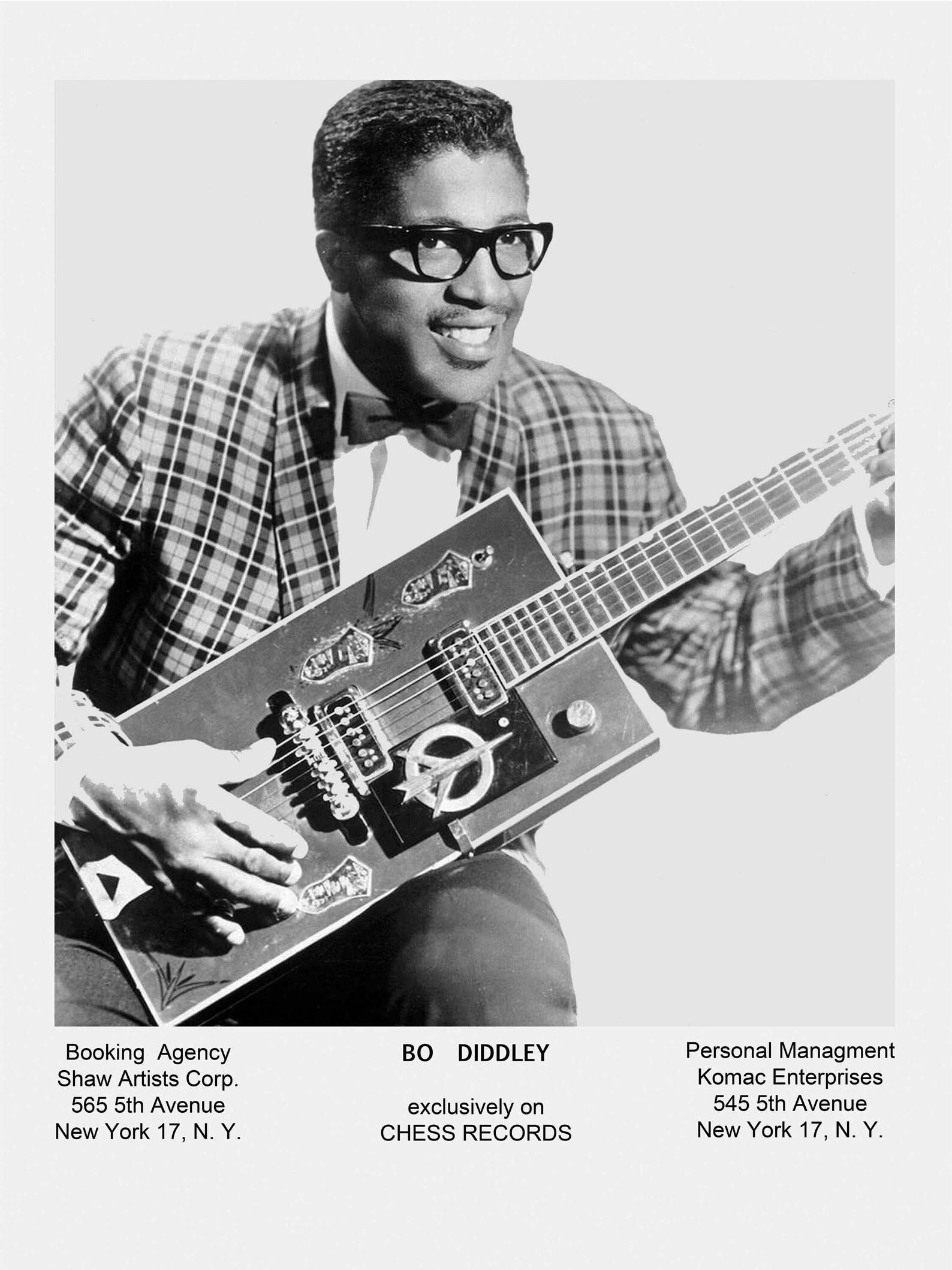 Bo Diddley Promo Photo 18"x24" Reproduction Poster. Ellis Mcdaniel ...