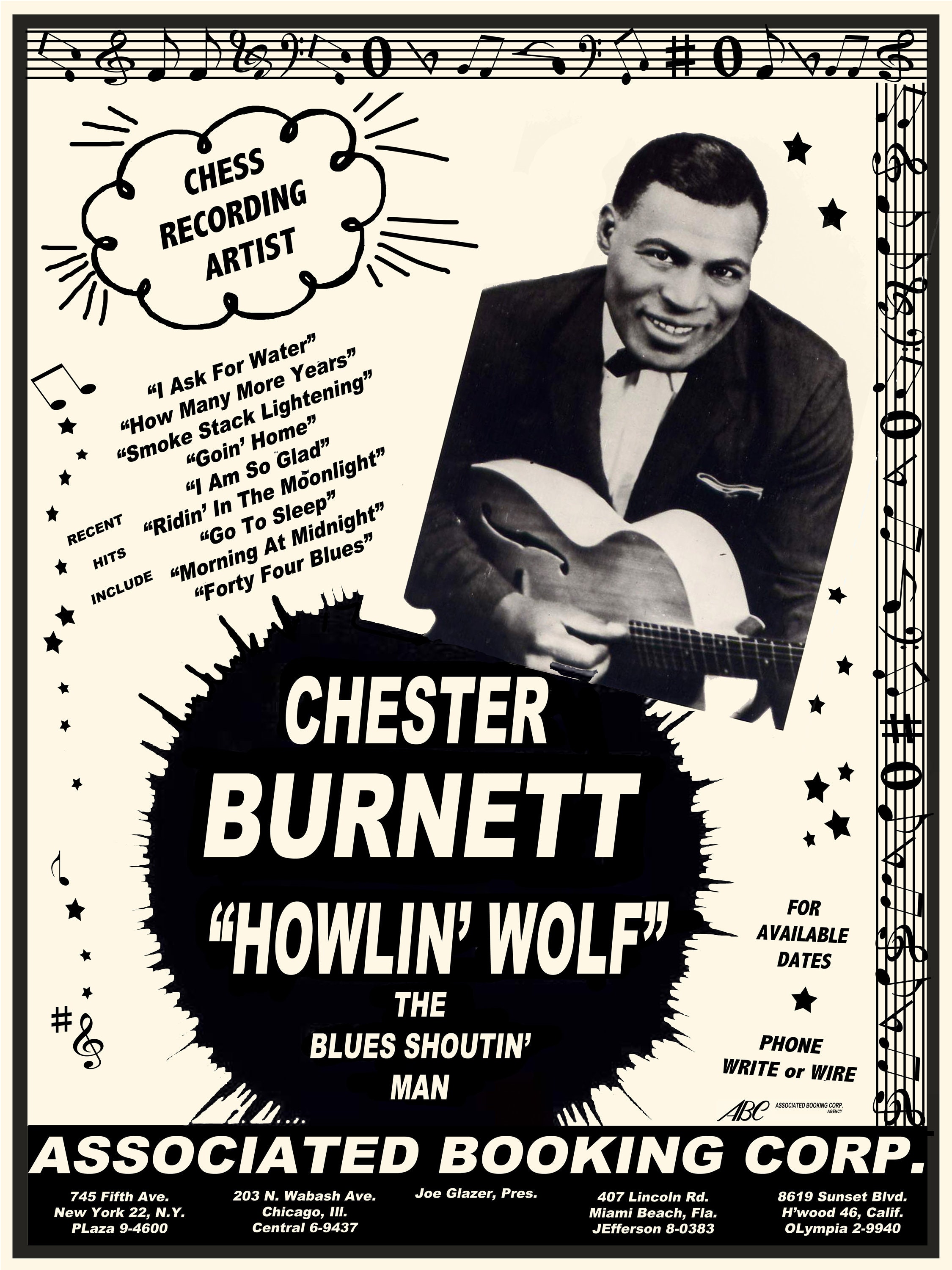 Howlin' Wolf, Chester Burnett, Sun Records, Chess Records, Repro Promo ...
