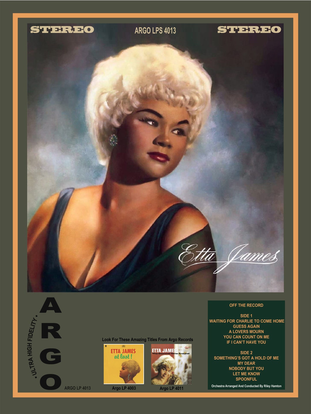 Etta James Third Album 1962 18"x24" Promo Poster "reimagined" Chess / Argo Records Label Chicago ...