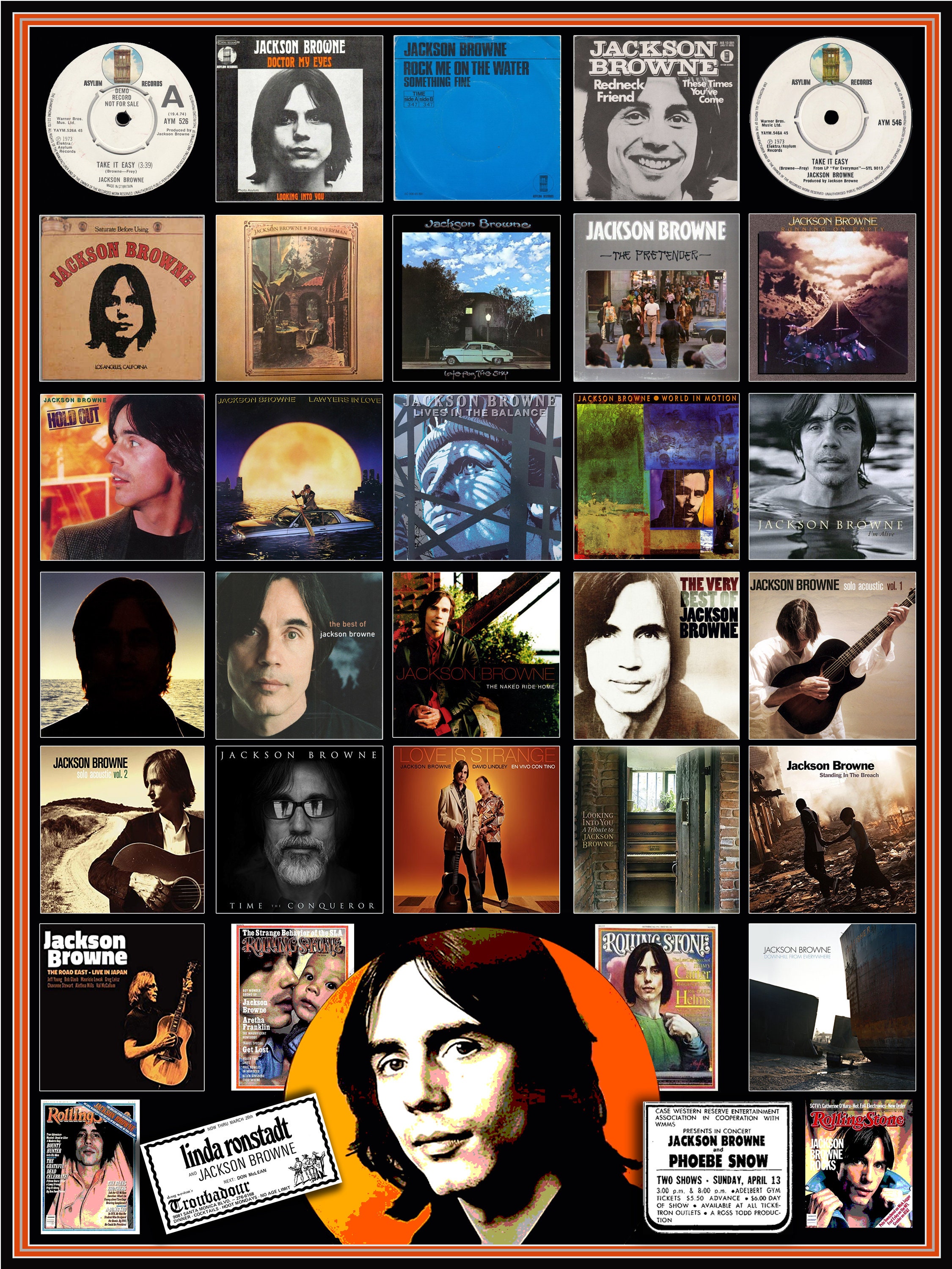 Jackson Browne 18x24 LP Discography Poster - Etsy