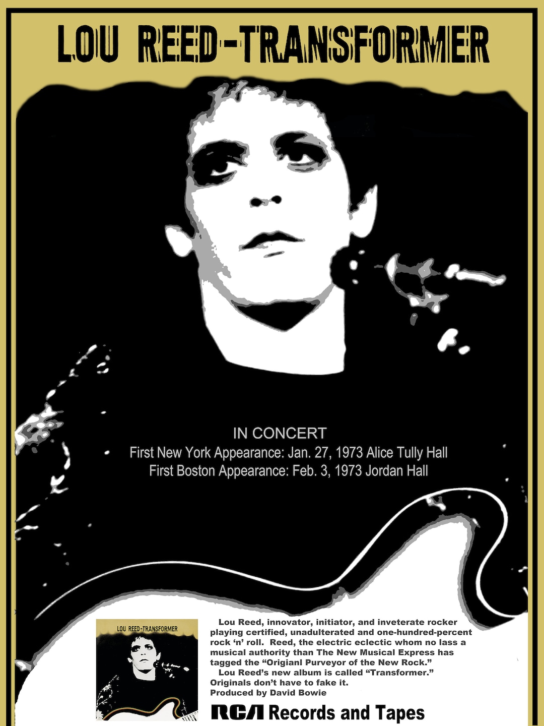 18"x24" Lou Reed "transformer" "promo" Poster - Etsy