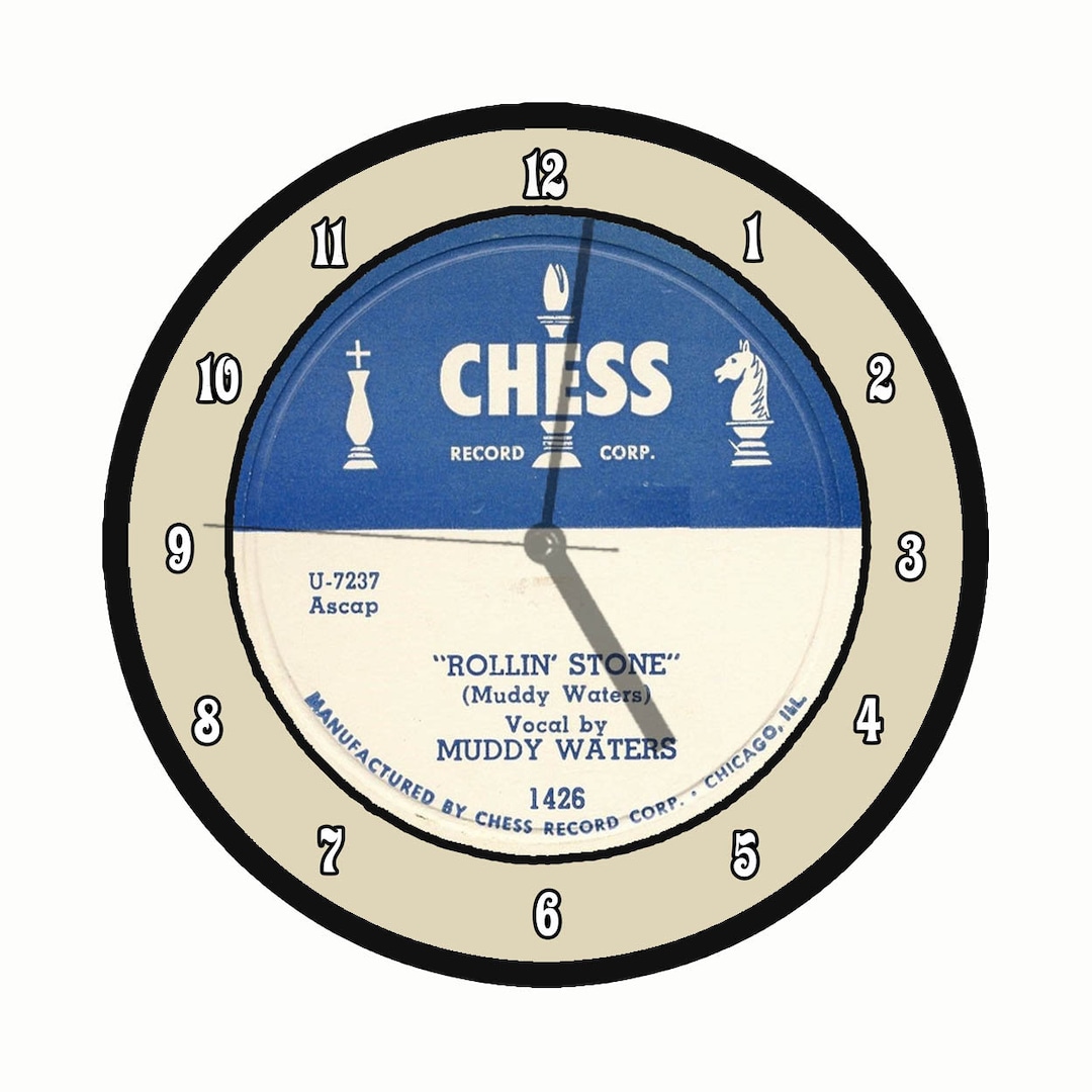 Muddy Waters Chess Records Rollin' Stone 8" Plastic Wall Clock Chicago ...