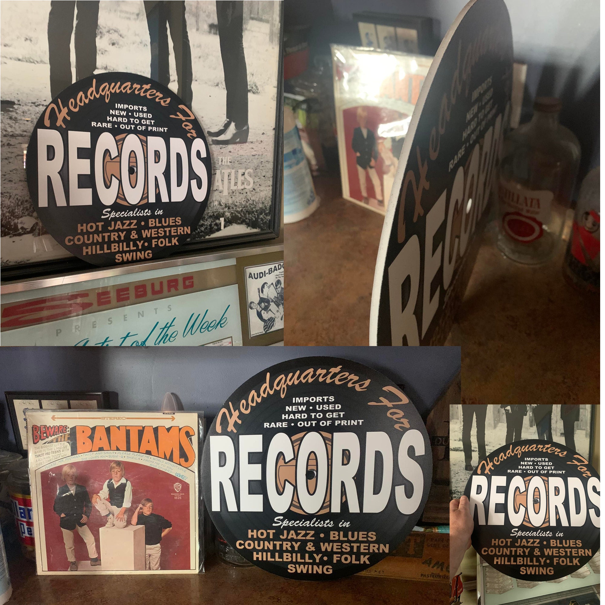 16x16 Round Cut Record Store Sign Full - Etsy