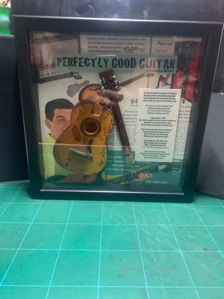 Willie Nelson Ax Heaven Mini "trigger" Guitar Shadow Box / John Hiatt ...