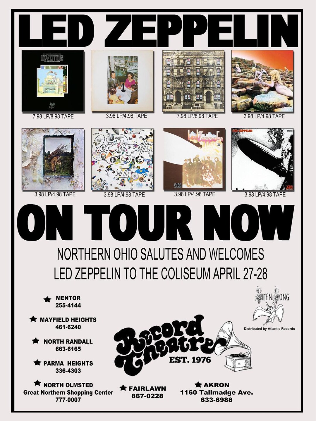 Led Zeppelin on Tour Poster - Etsy