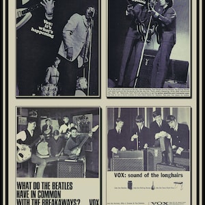 18"x24" Rolling Stones, Beatles Vintage VOX AD Reproduction Poster - Etsy