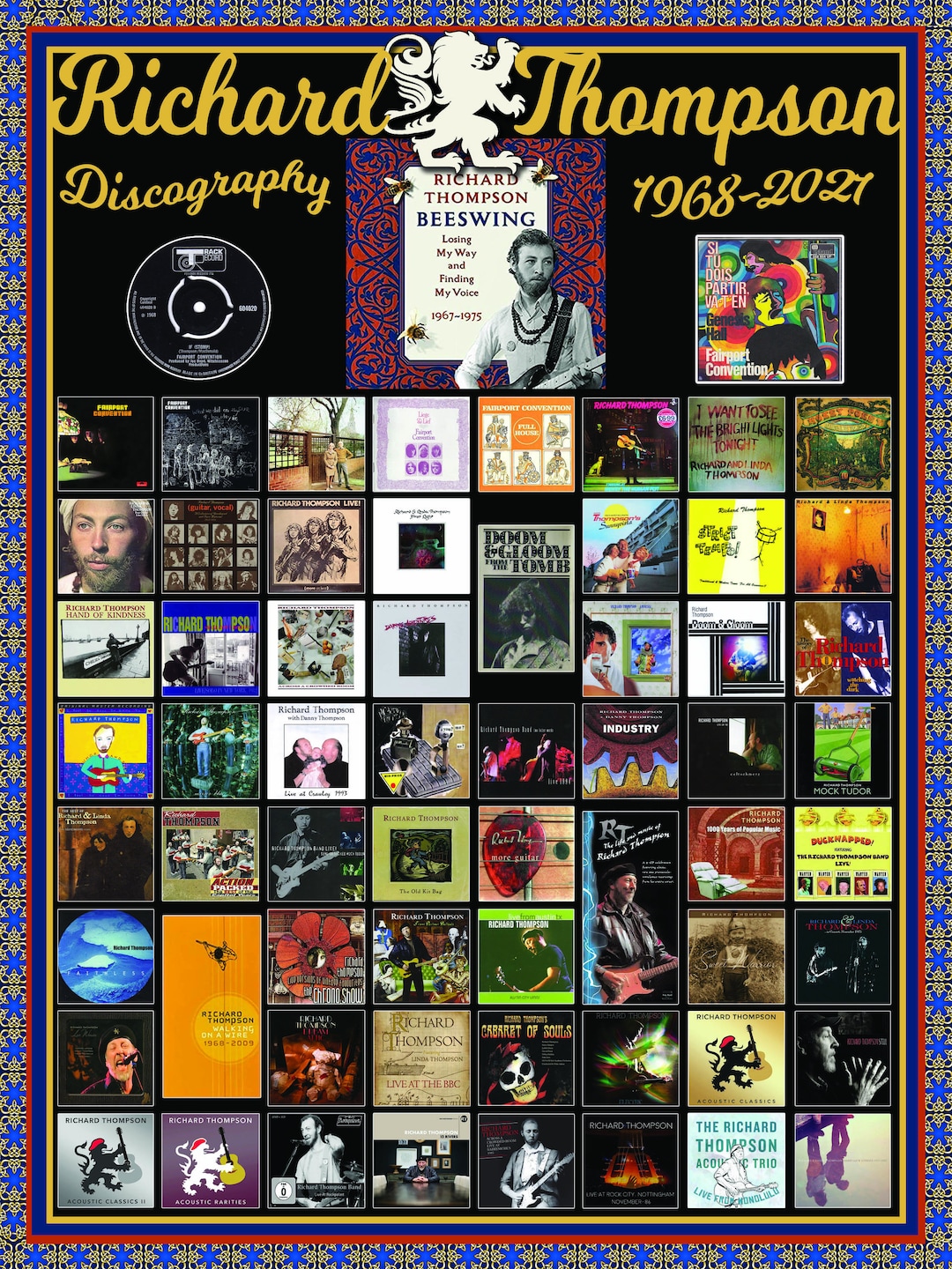 18x24 Full Color Richard Thompson Discography Fairport Convention ...