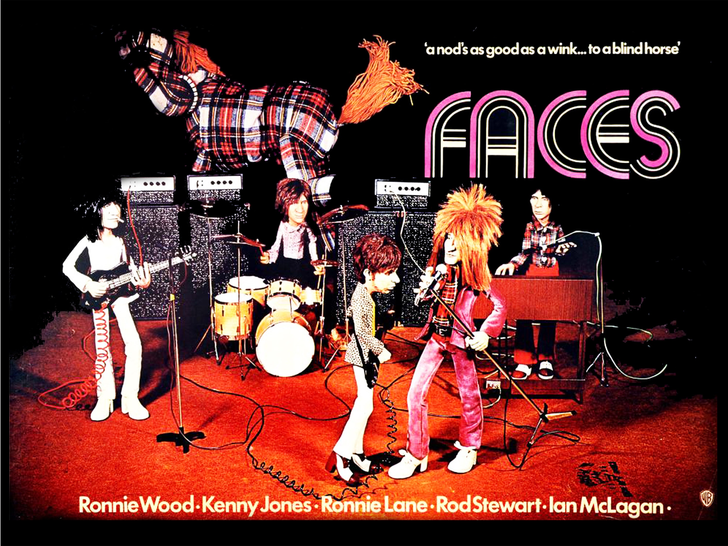 Rod Stewart and the Faces, 18"x24" Poster Ronnie Wood, Ronnie Lane, Ian ...