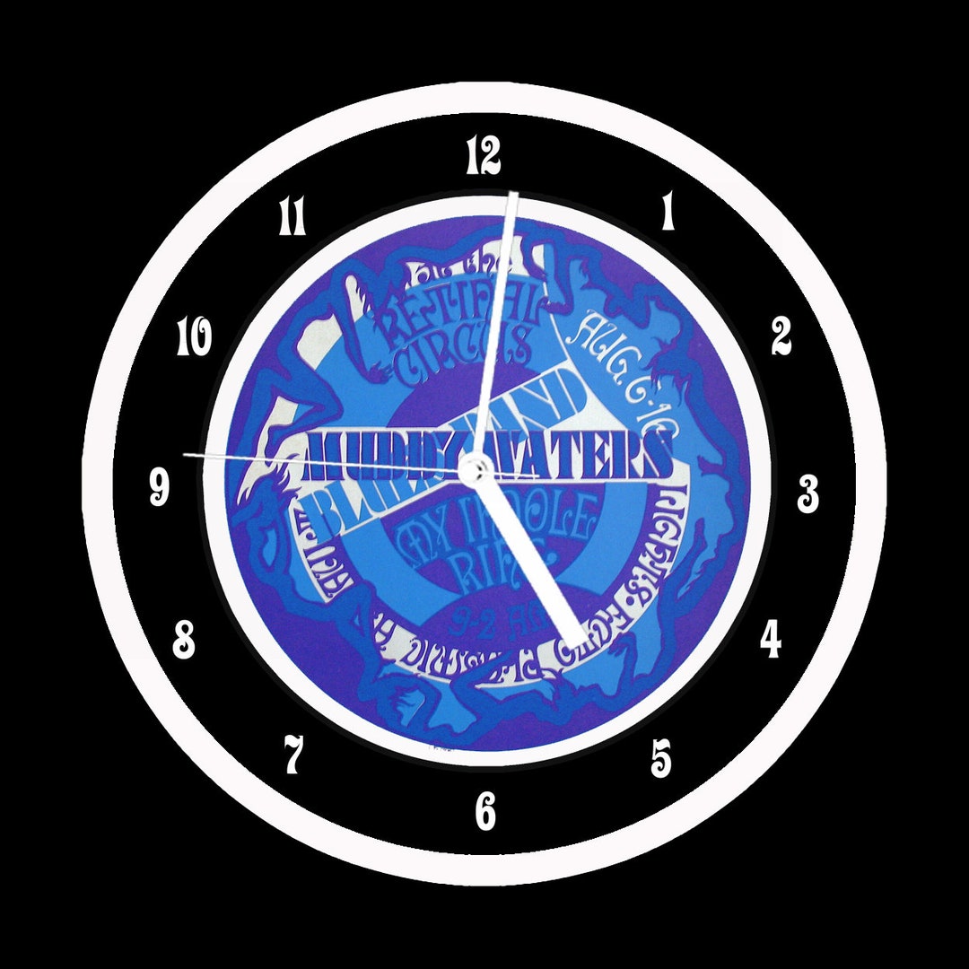 Muddy Waters Retinal Circus 1968 Concert Repro Poster Wall Clock ...