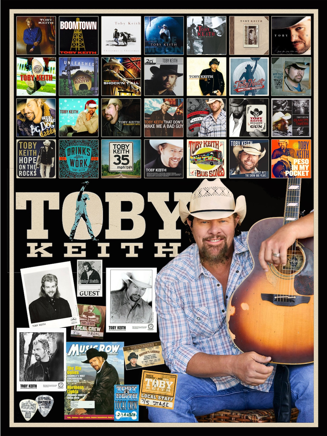 Toby Keith 18"x24" LP Discography Poster Red Solo Cup, Should'a Been A ...