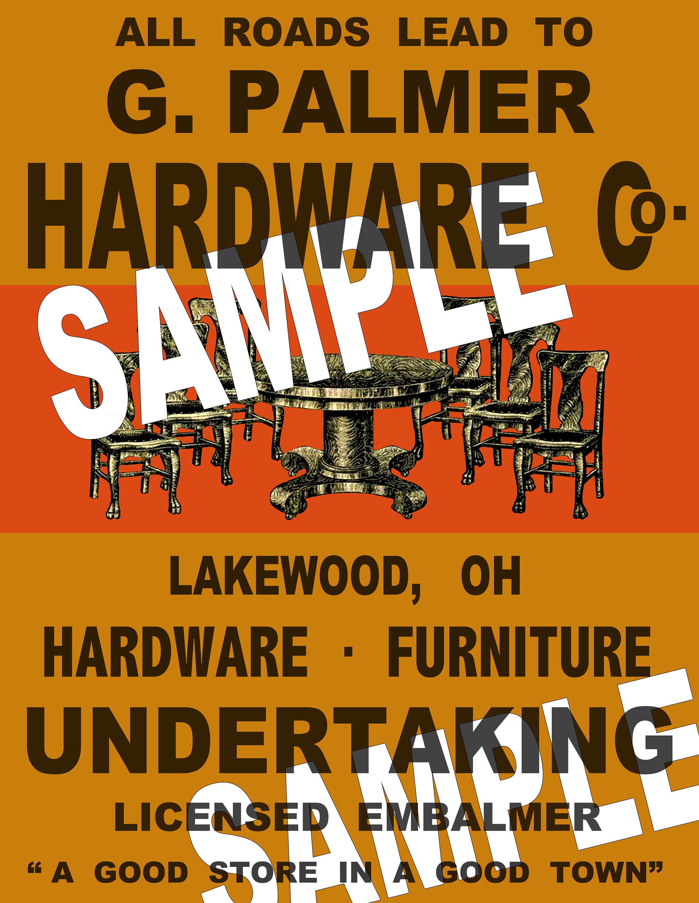 Customized Old Tyme Hardware Sign 24"x31" Your Name and City! - Etsy