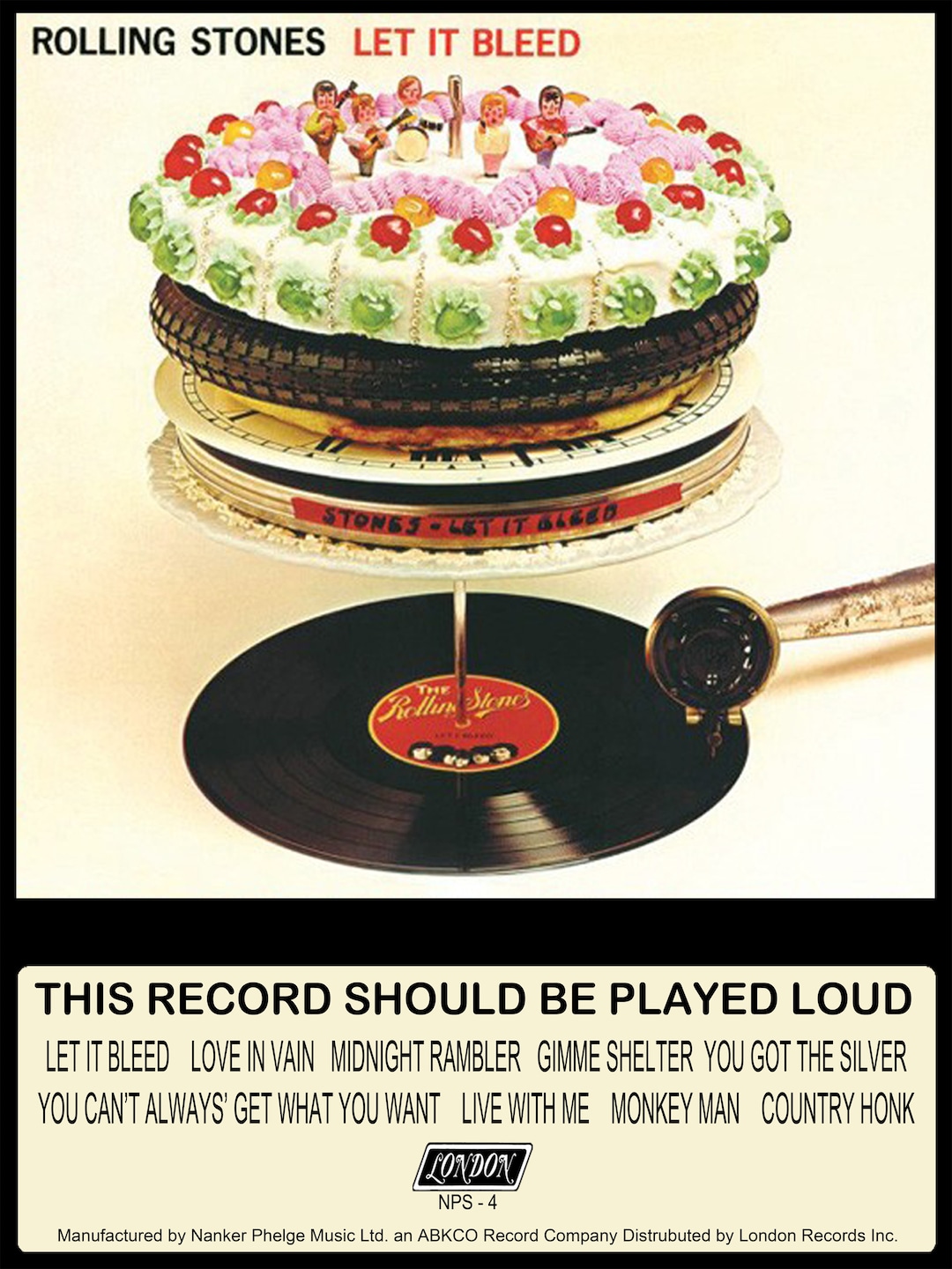 Let It Bleed 18"x24" LP Poster Mick Jagger, Keith Richards, Charlie ...