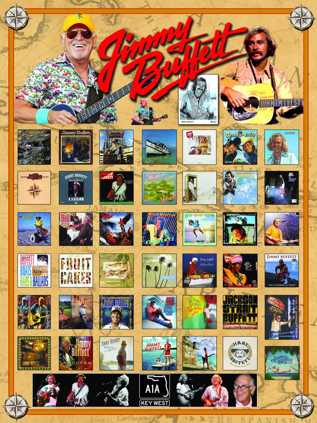 18"x24" Jimmy Buffet Special Order Full Color LP Poster Margaritaville ...