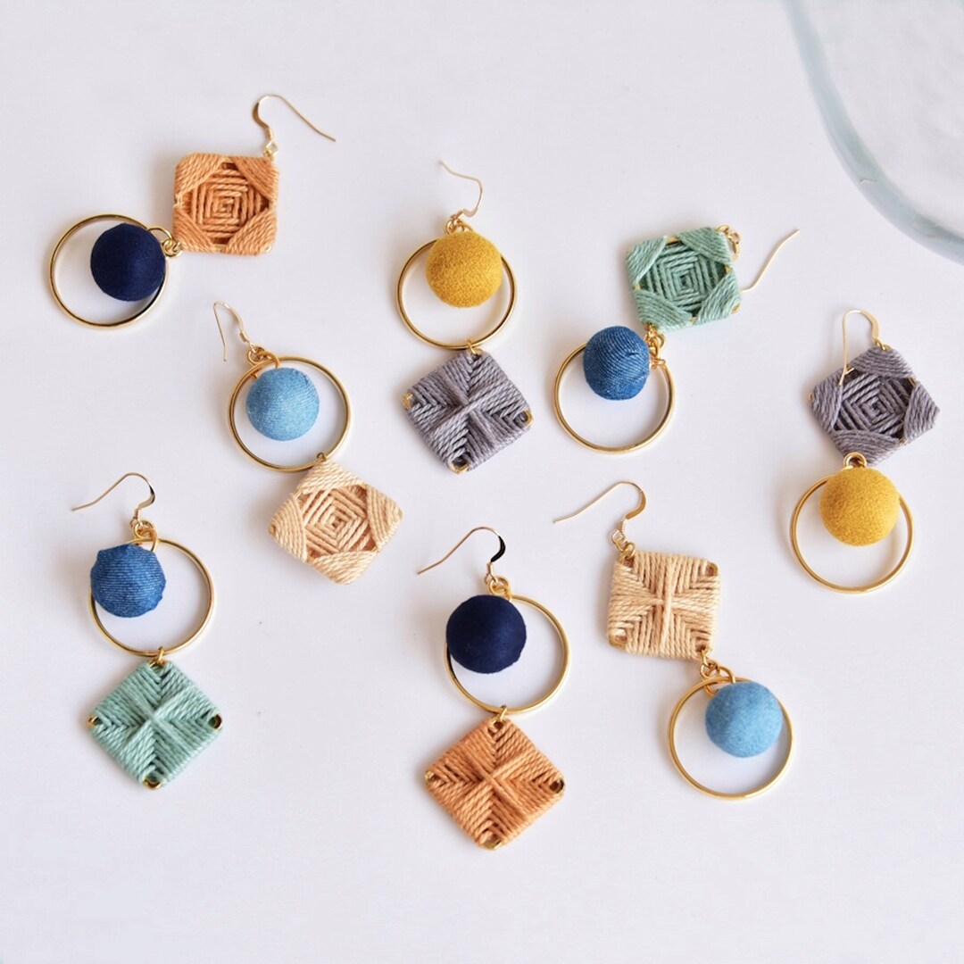 Whimsical Boho Woven Earrings Statement Jewelry Natural Woven ...