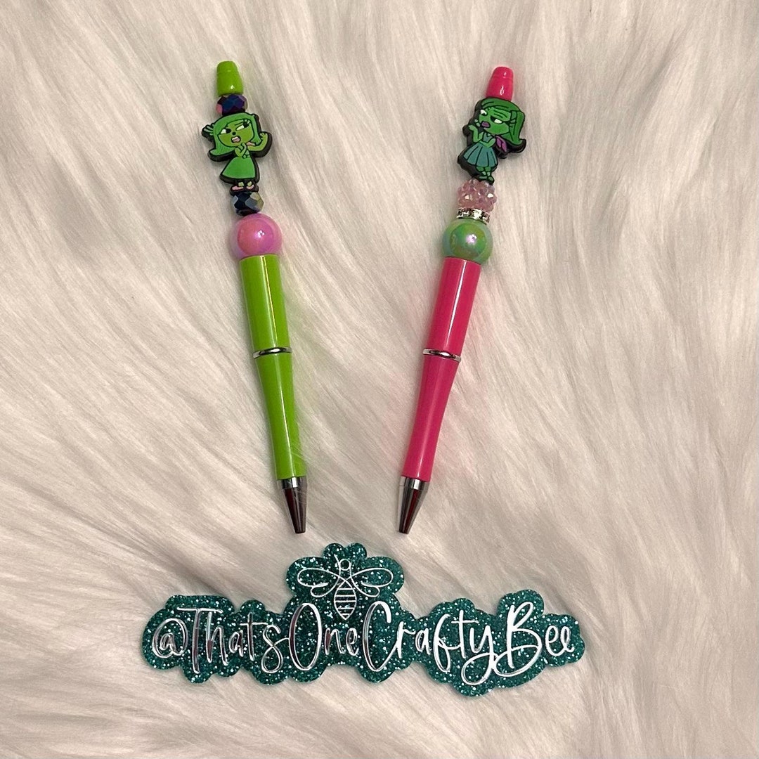 Green Posh Grossed Out Emotion Refillable Beaded Ballpoint Pens; Feel ...