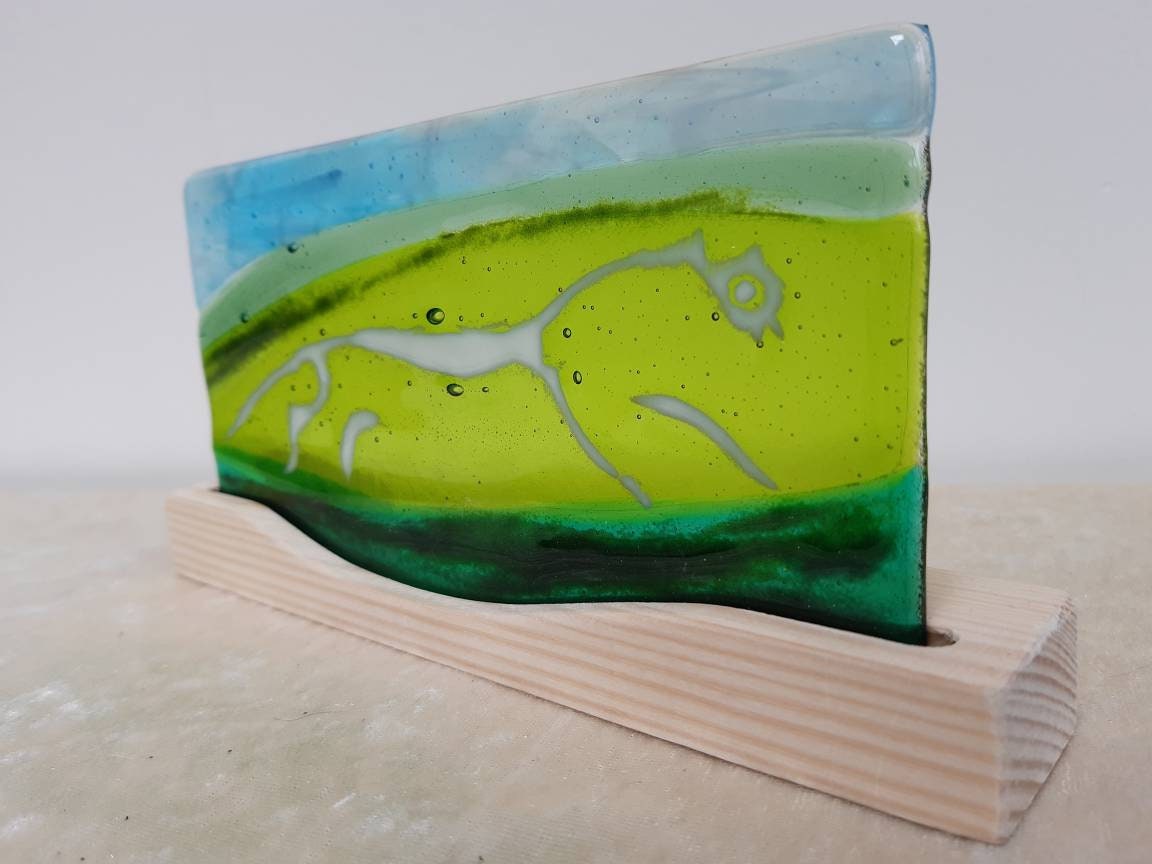 White Horse of Uffington. Fused Glass Handmade Picture Made in - Etsy UK