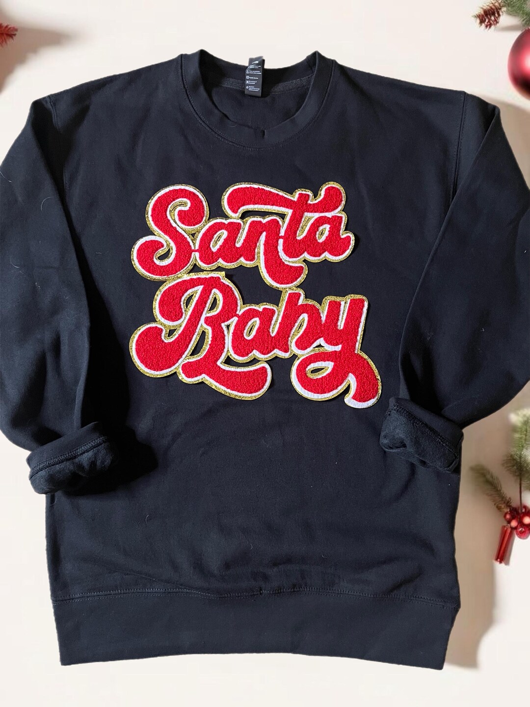 Santa Baby, Sweatshirt, Chenille Letters, Womenswear, Christmas ...