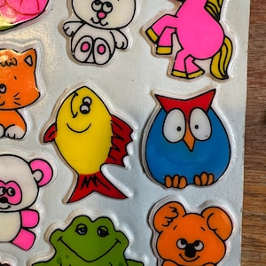Vintage 1980s Puffy Animal Stickers; Your Choice, Snail, Owl, Bunny ...
