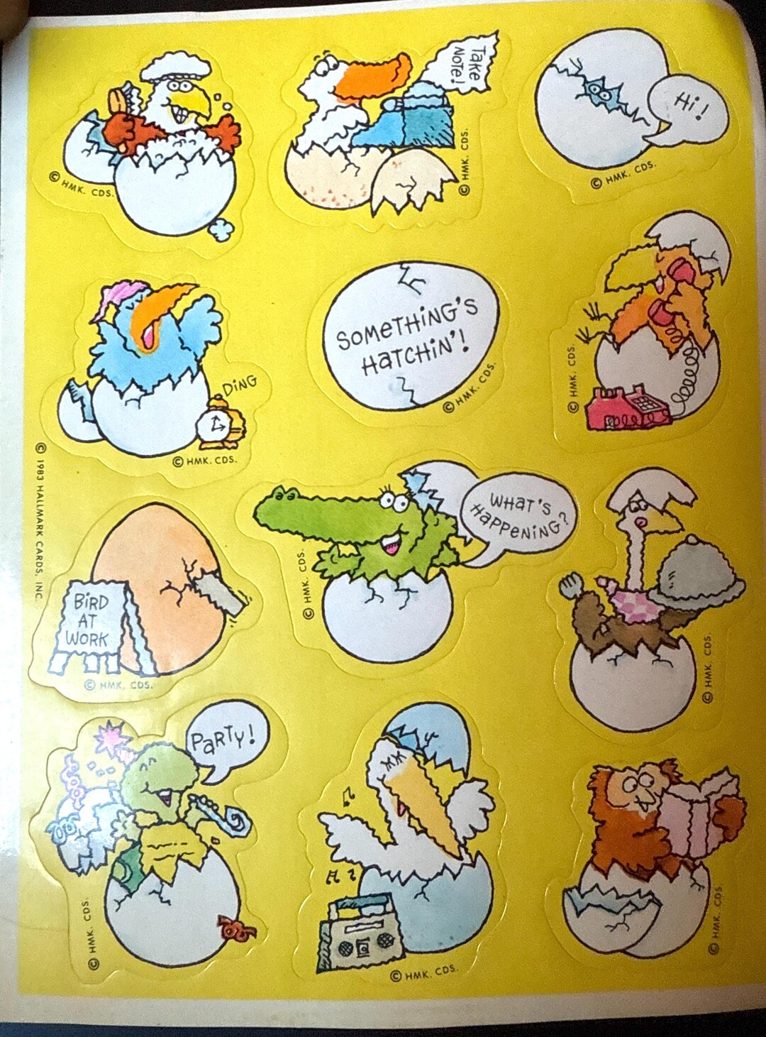 Vintage 1983 Spring Something’s Hatching Eggs Baby Animals Sticker ...