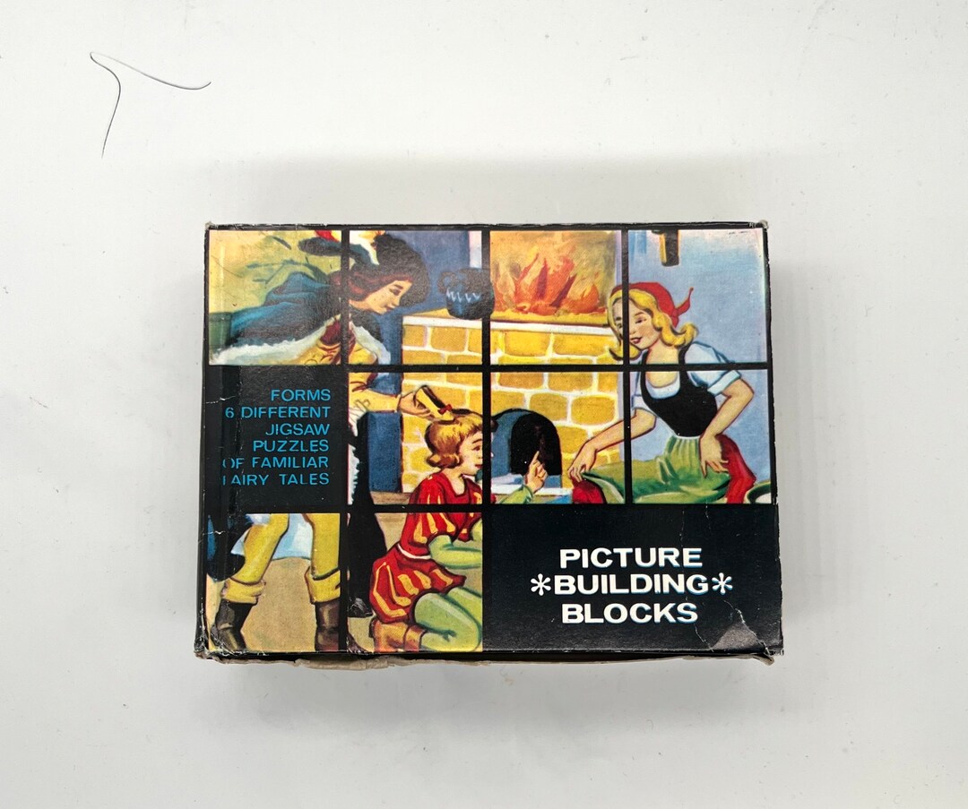Vintage 70s/80s Picture Building Blocks Puzzle Set, Chadwick Miller ...