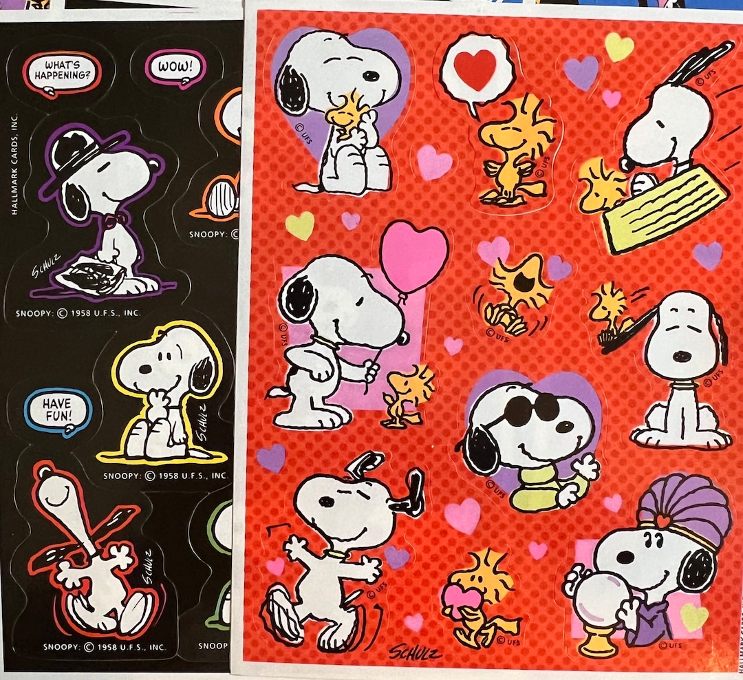 Vintage Peanuts Snoopy Sticker Sheet Yoir Choice Love Friendship ...