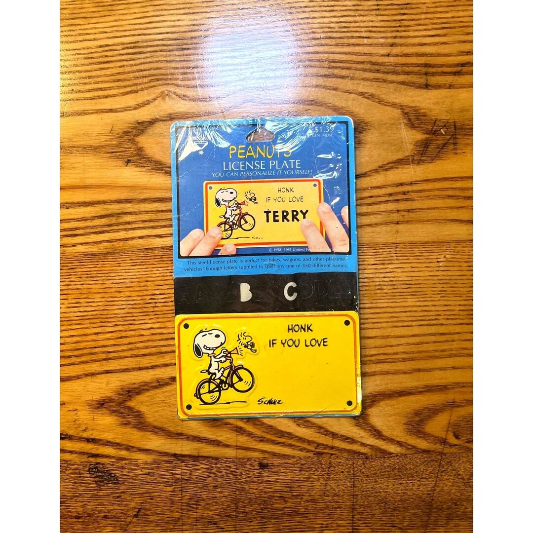 Vintage 1970s Peanuts Mini License Plate, Snoopy, Personalize It! - Etsy