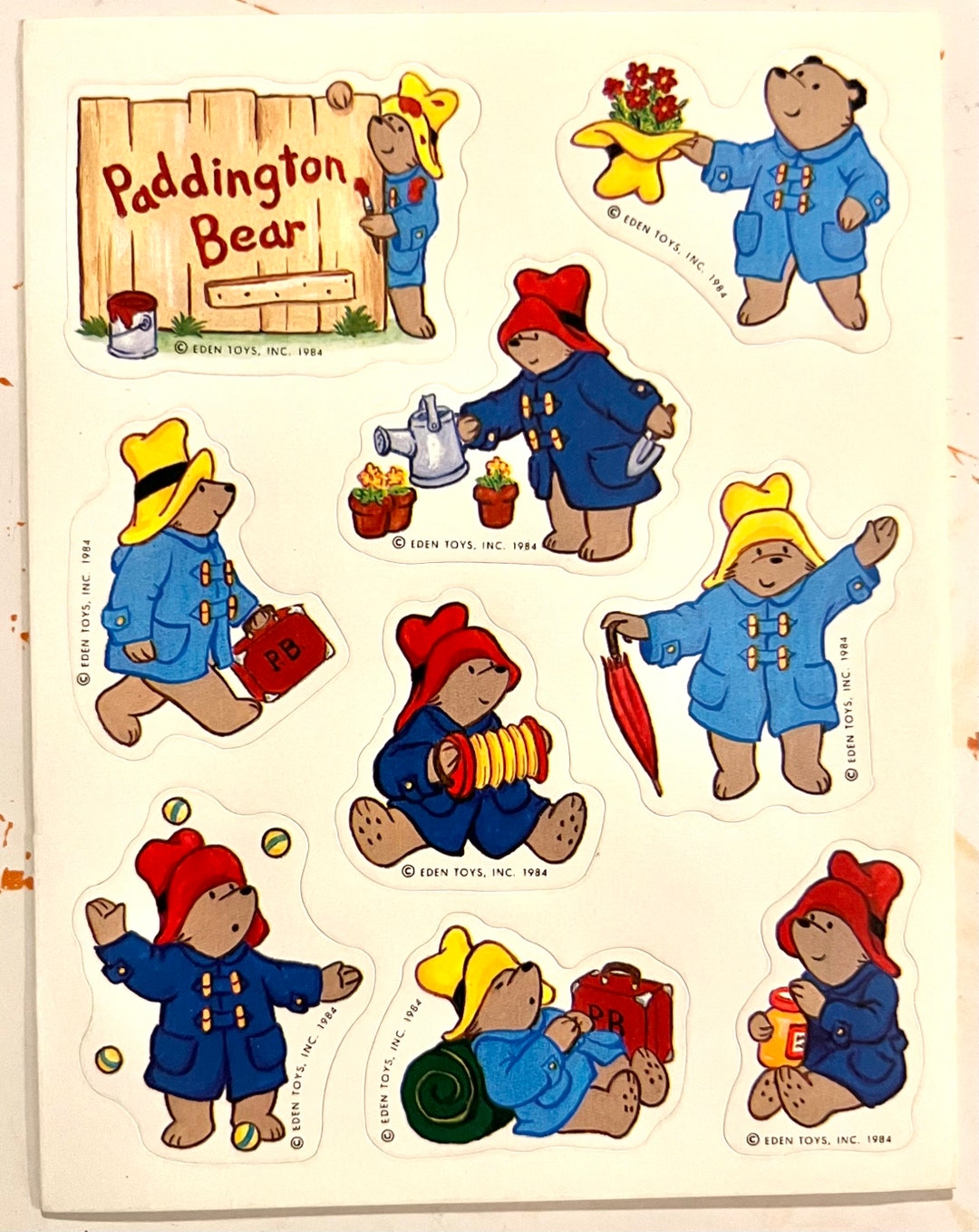 Vintage 1984 Paddington Bear Sticker Sheet, Hallmark RARE - Etsy