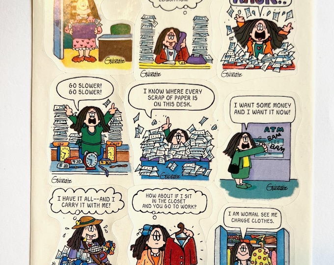 Vintage 1980s Cathy Comic Cartoon Sticker Sheet, Hallmark, Cathy ...