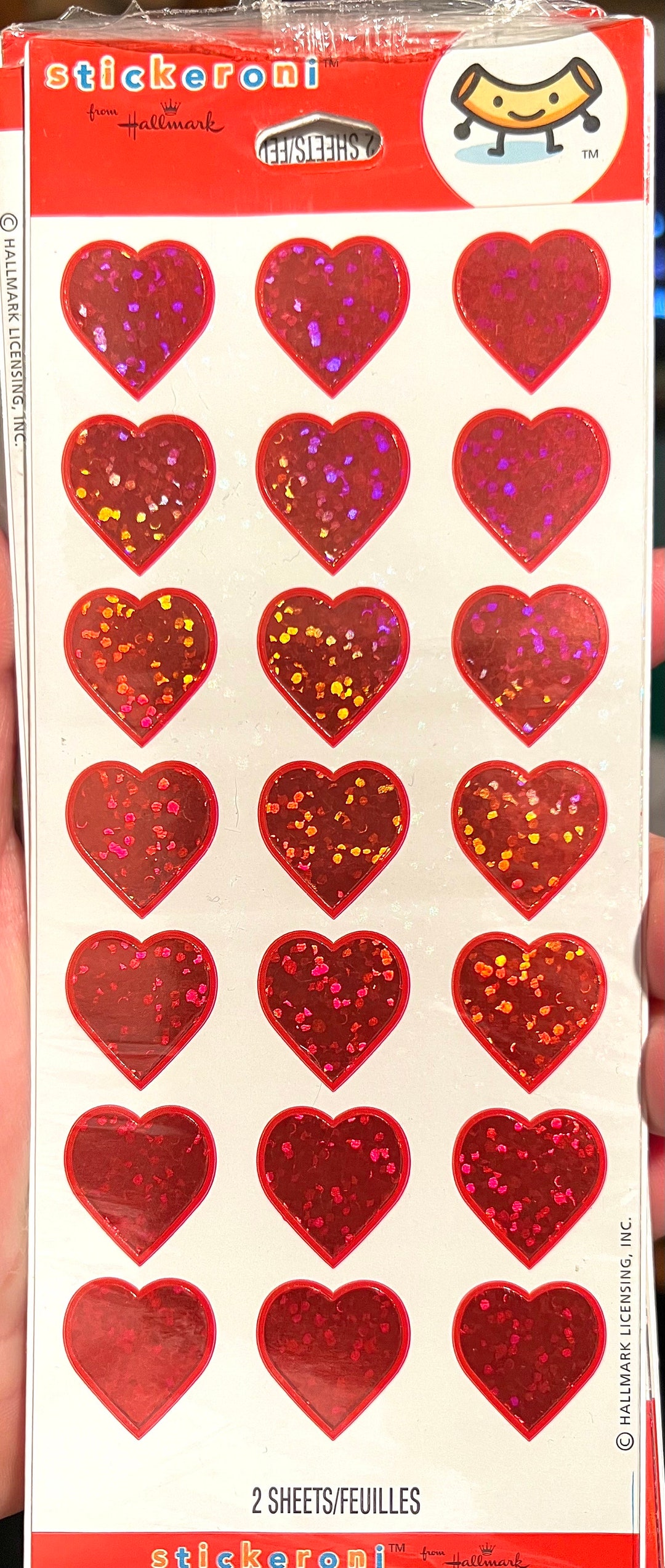 Vintage Glitter Heart Sticker Pack. 2 Sheets, Hallmark Stickeroni - Etsy