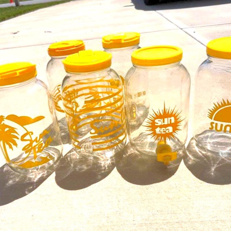 Vintage Glass Sun Tea Jar - Etsy