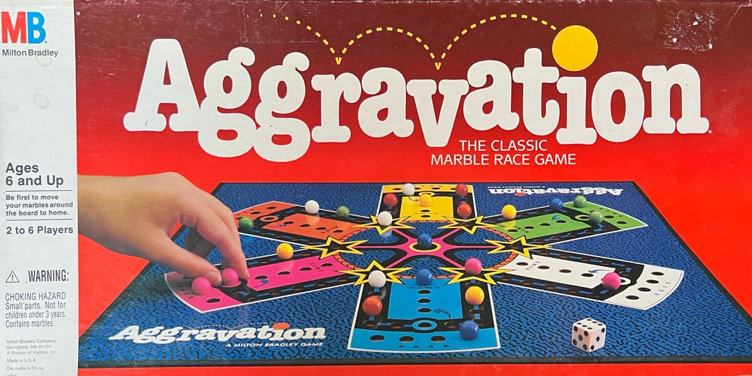 Vintage 1989 Aggravation Marble Board Game From Milton Bradley - Etsy