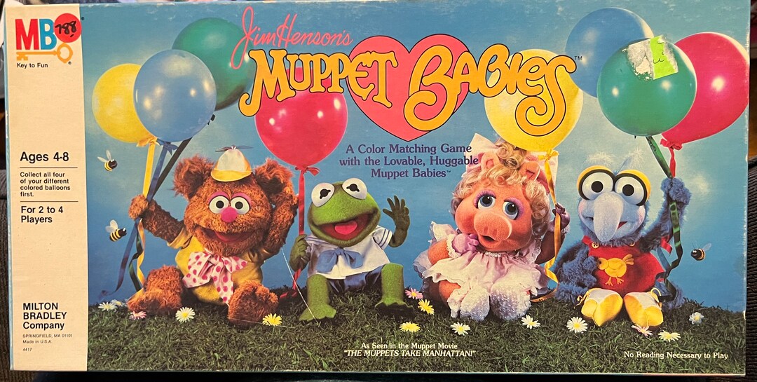 Vintage 1984 Jim Hensons Muppet Babies Board Game. Color Matching Game ...