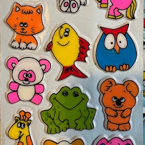 Vintage 1980s Puffy Animal Stickers; Your Choice, Snail, Owl, Bunny ...