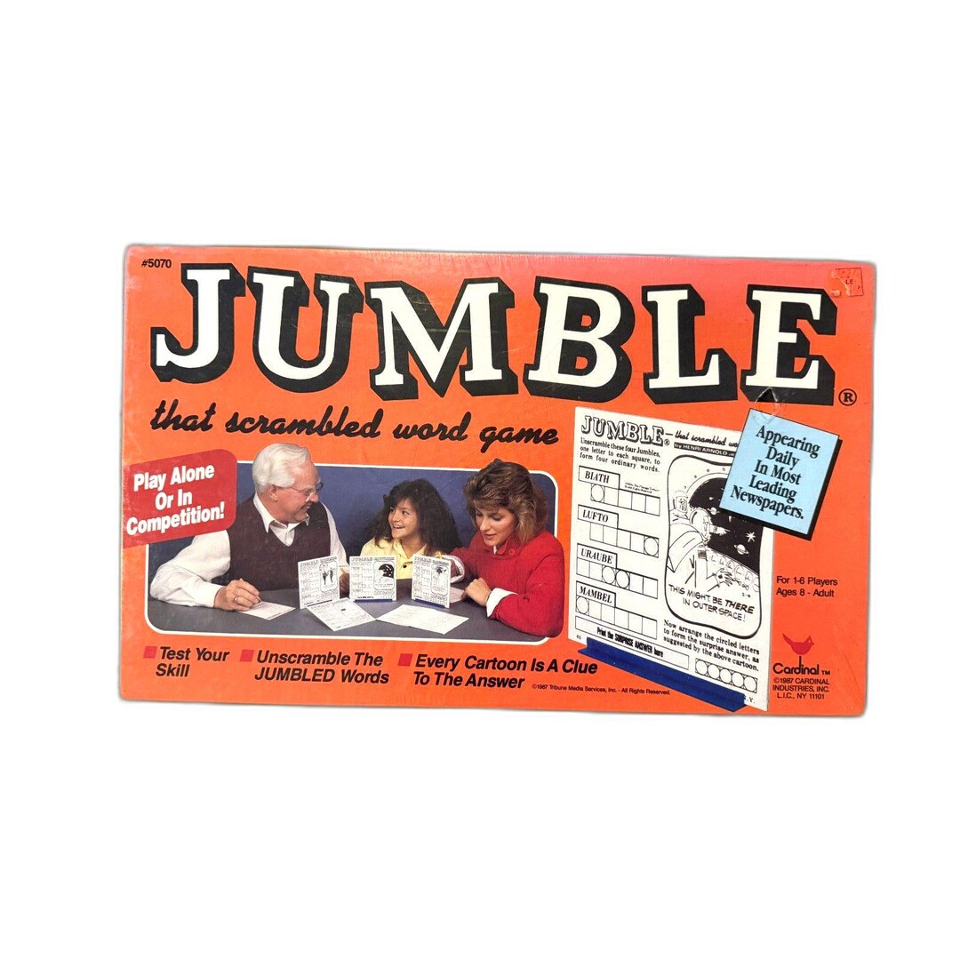 Vintage 1987 Jumble Scrambled Word Game Board Game, Cardinal, SEALED - Etsy