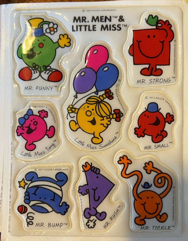 Vintage Mr. Men and Little Miss Puffy Sticker Sheets. 1983. by - Etsy
