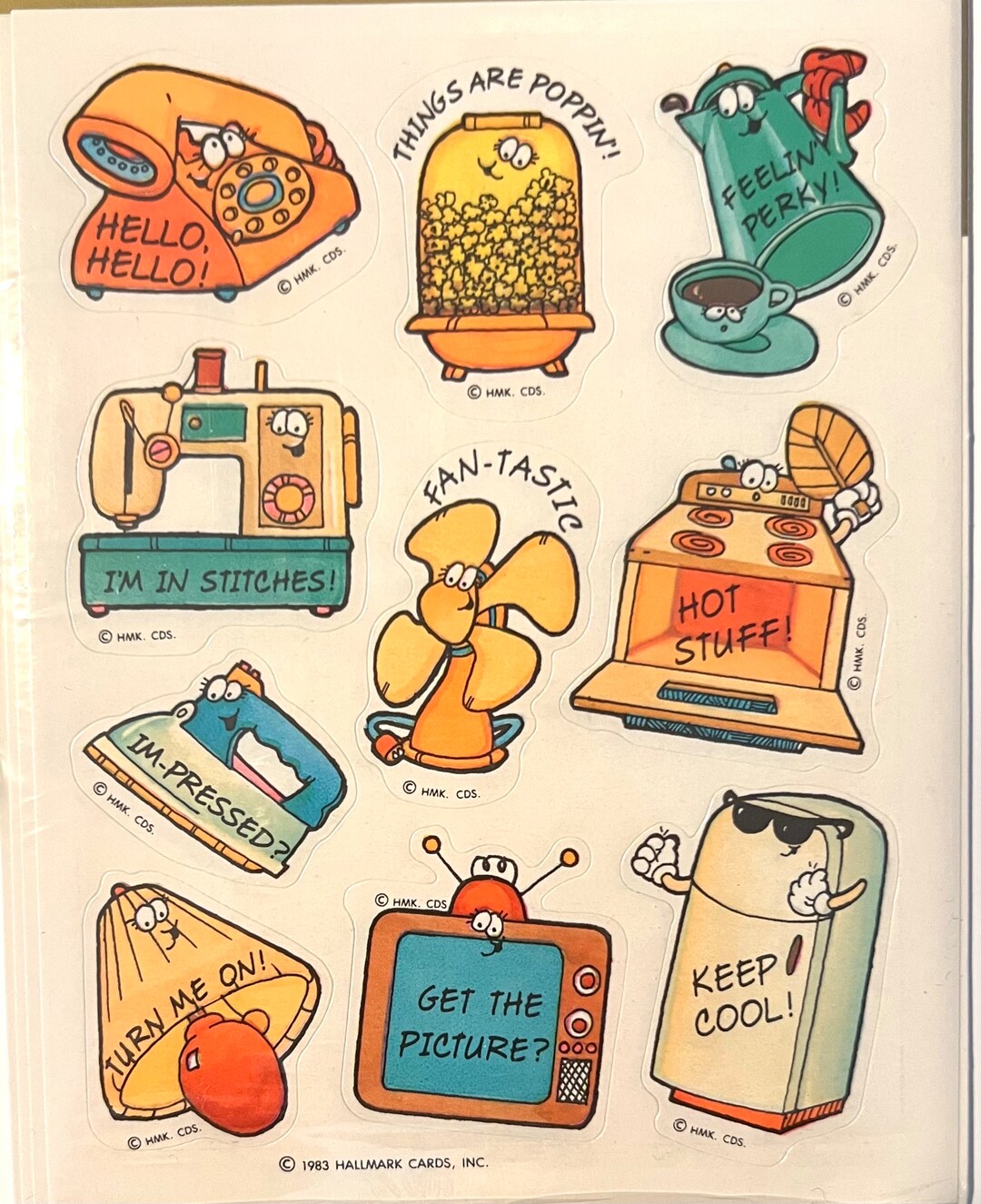 Vintage 1983 Play on Words Pun Sticker Sheet, Funny Sayings, Hallmark ...