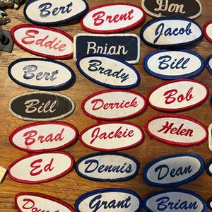 Vintage 1970s Name Patches, Oval, Fabric - Etsy