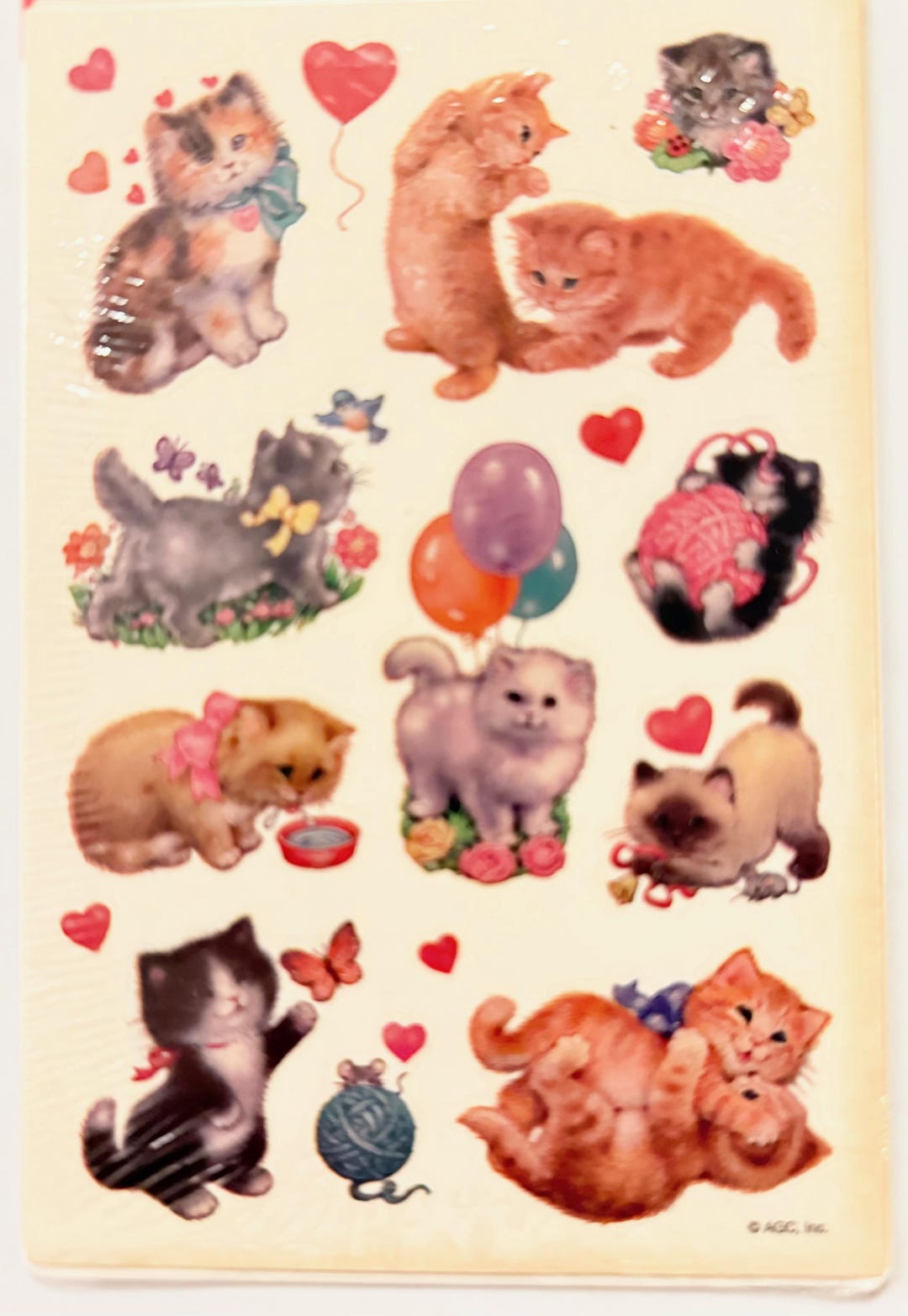 Vintage 1990s Kitty Cat Kittens Sticker Sheet, Hallmark - Etsy