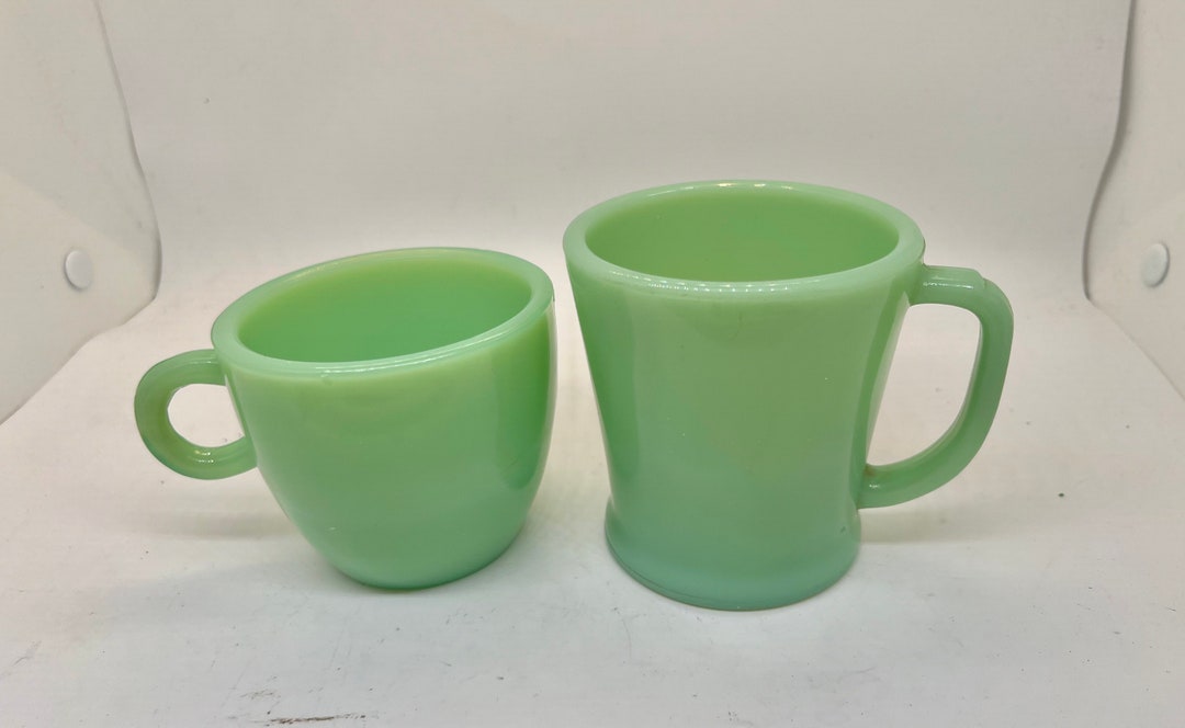 Vintage 1950s Jadeite Coffee Cups Mugs. Green Milk Glass, Your Choice ...