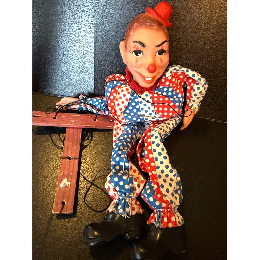 Vintage 1950s Hazelle Marionette Puppet Bobo the Clown - Etsy