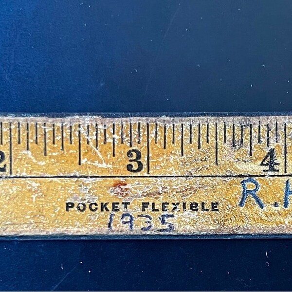Vintage Metal Ruler - Etsy